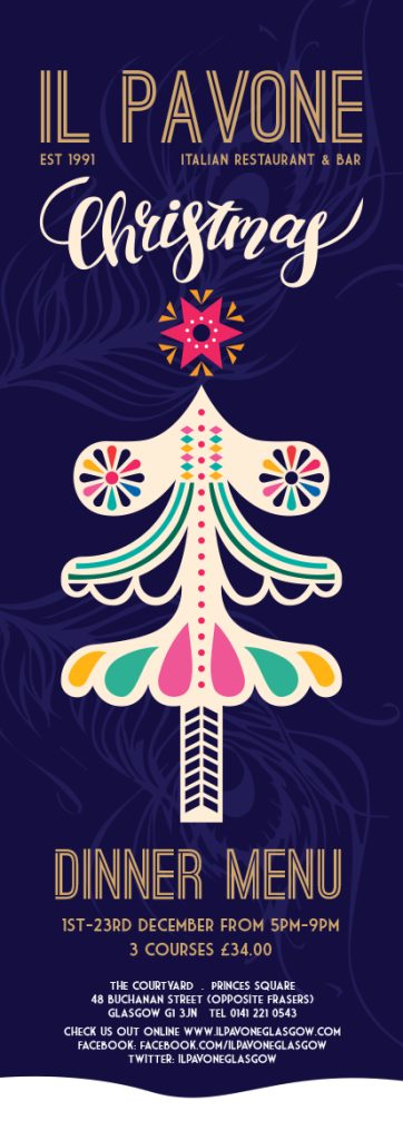 Christmas Dinner Menu | Il Pavone Restaurant